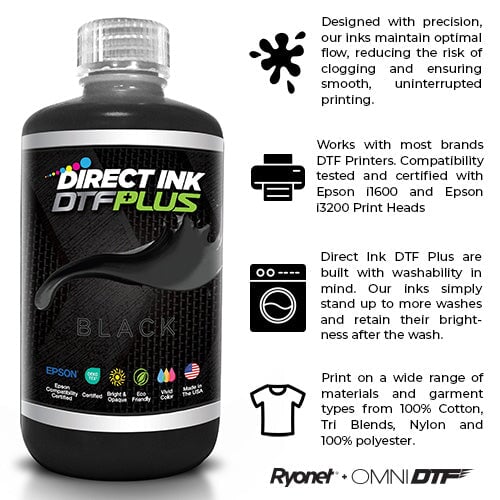 OmniPrint Direct Ink: DTF Plus - Black | by ScreenPrinting.com