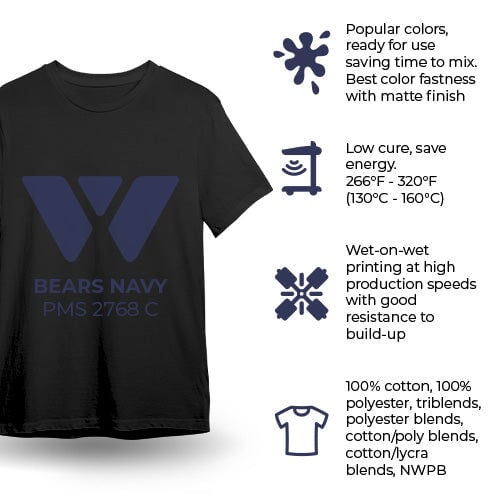 Wilflex Epic Rio RFU Bears Navy Plastisol Ink | by ScreenPrinting.com