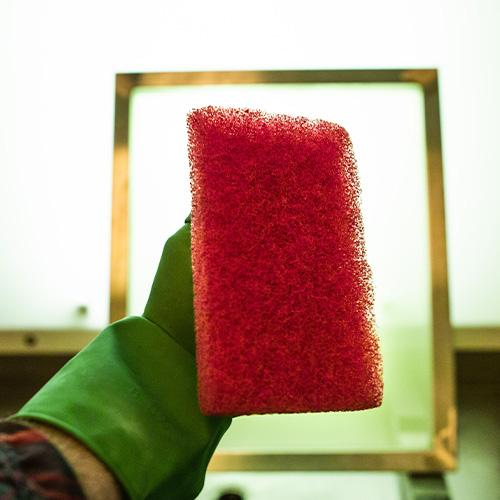 Replaceable Scrub Pad for Silk Screen Cleaning - Red | ScreenPrinting.com