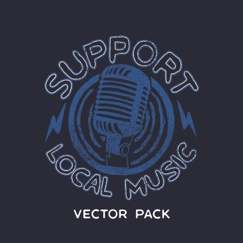 Support Local Music Vector Pack (Download Only) | by ScreenPrinting.com