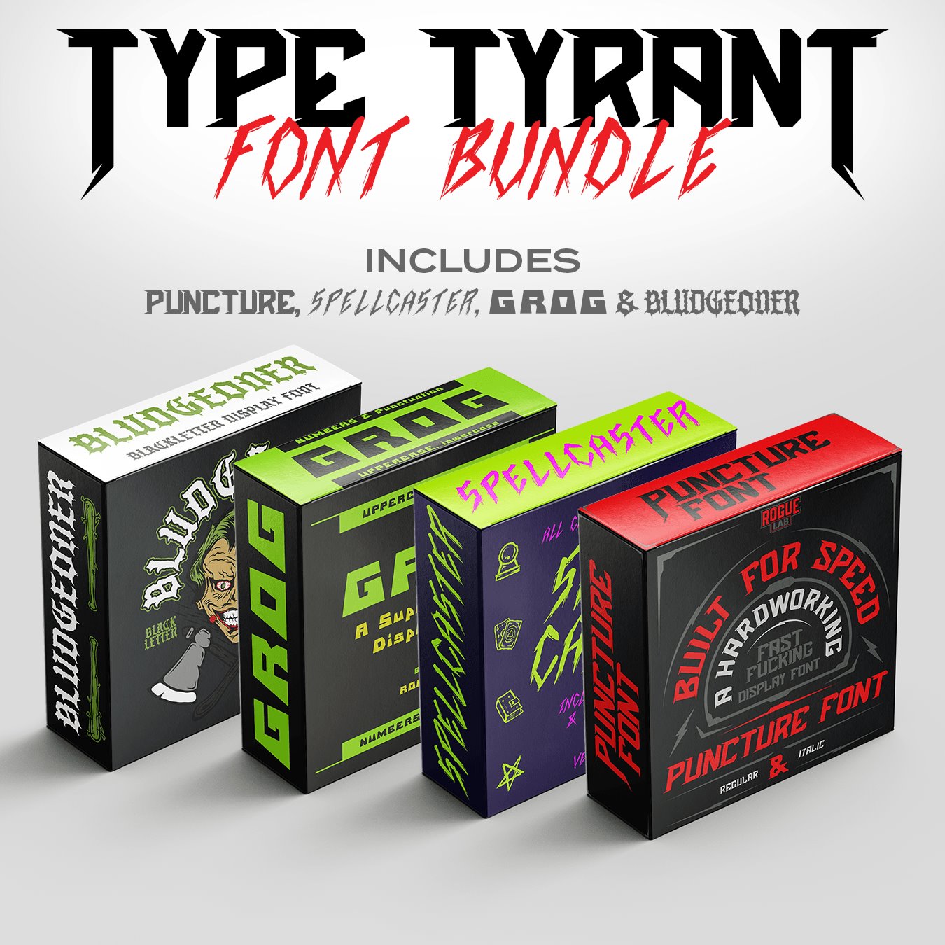 Type Tyrant Font Bundle (Download Only) | by ScreenPrinting.com